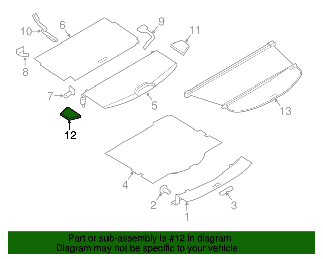 2017-2020 Nissan Rogue Side Cover 849B7-4CE0D | Nissan Parts Plus