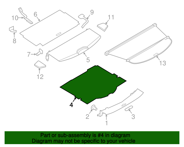 2017-2020 Nissan Rogue Floor Cover 84904-6FK0A | Temecula Nissan Parts