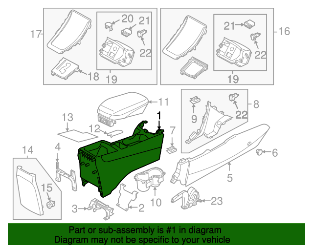 84611-3Y000-RY - Center Console 2011-2013 Hyundai | AutoNation Parts