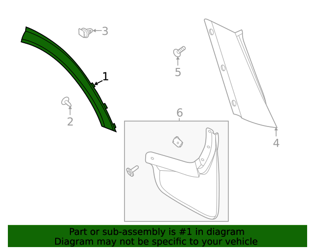 LB5Z-7829038-AA - Wheel Opening Molding - 2020-2023 Ford | Lasco Auto Parts