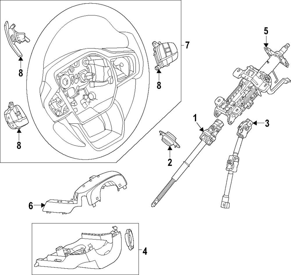 2024 Ford Ranger Steering Wheel N1WZ-3600-SA | QuirkParts