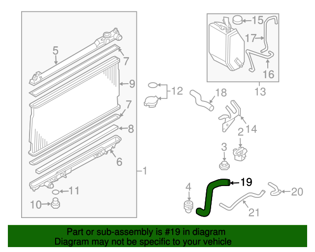 21503-EV00A - Lower Hose 2007-2009 Nissan 350Z | Nissan Parts ...