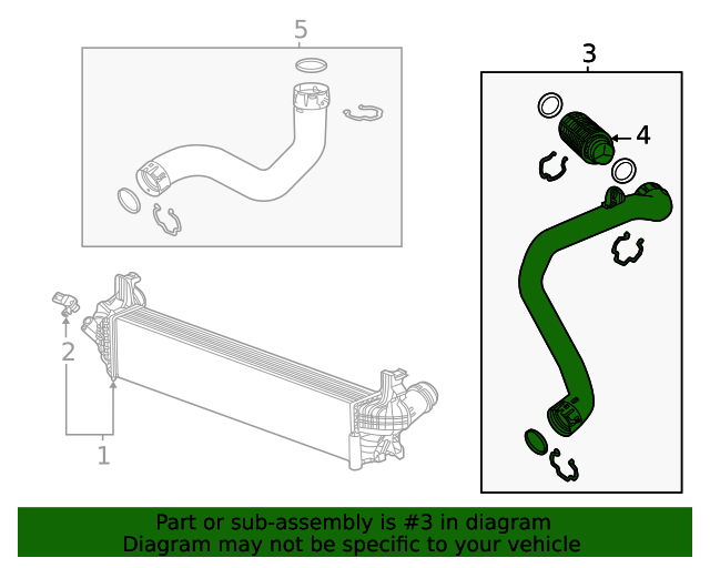 2020-2024 GM Turbocharger Intercooler Hose 84157175 GM | GMPartsDirect.com