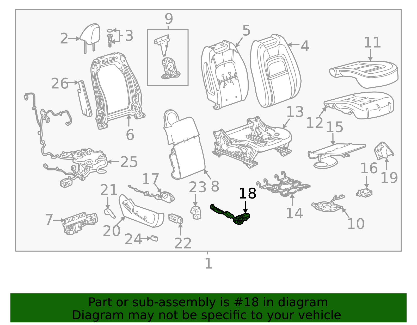 13598762 - 2016-2024 GM - Passenger Seat Adjuster Vertical Actuator ...