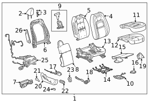 2016-2024 GM Passenger Seat Adjuster Vertical Actuator 13598762 | GM ...