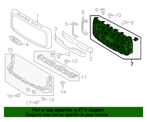 BC3Z-8A284-DA - Center Grille Ford 2011-2016 Ford | Parts for Sale Online