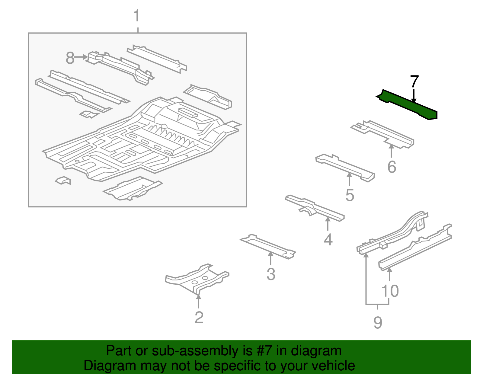 65740-SJC-A00ZZ - 2006-2014 Honda Ridgeline - Cross-Member D Floor ...