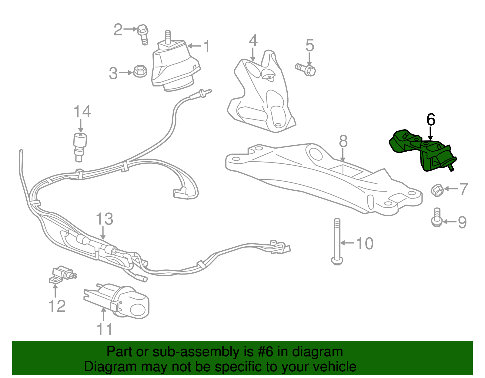 2013-2016 Cadillac ATS Automatic Transmission Mount 22866321 ...