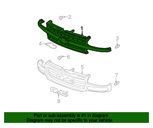 2001-2002 Chevrolet Front Grille 15088290 | GM Parts Center