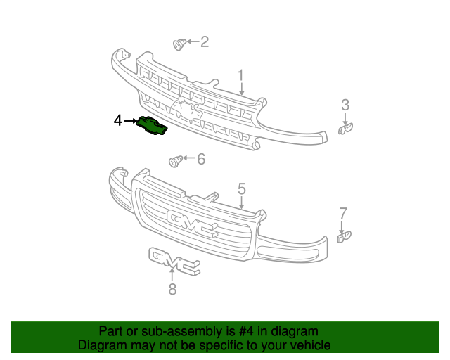 1999-2006 Chevrolet Front Grille Bowtie Logo 12335633 GM ...