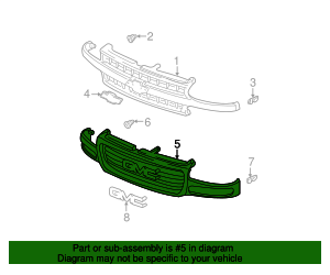 2001-2002 GM Front Grille 15088290 | TascaParts.com