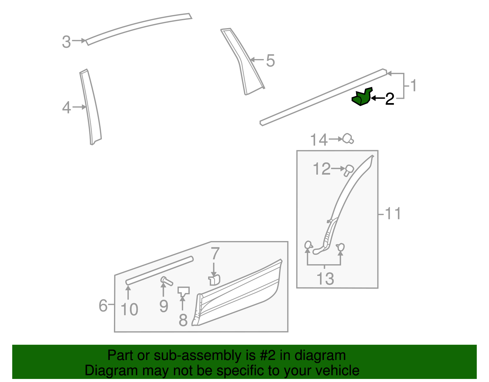 91503-TLA-A01 - Clip Door Molding - 2017-2020 Honda CR-V | Genuine ...