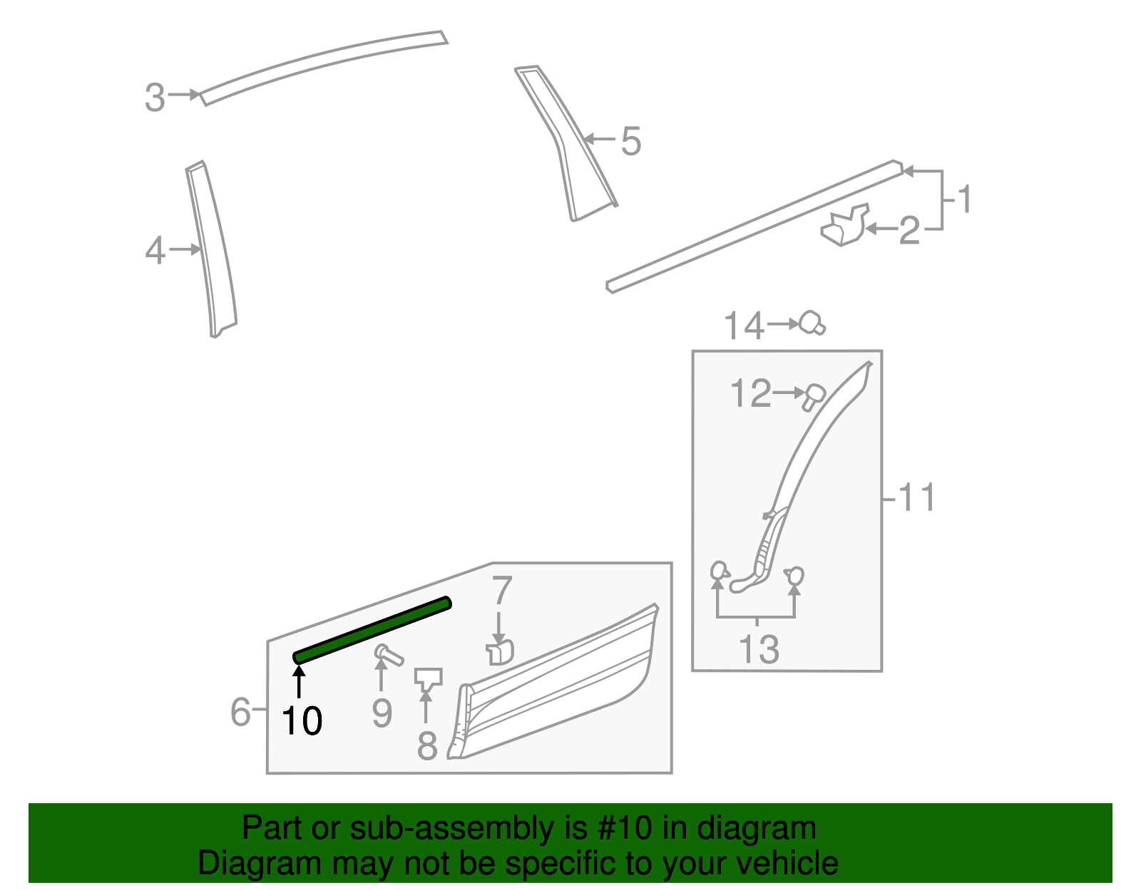 2017-2022 Honda CR-V Lower Molding Seal Strip 75318-TLA-A01 | Retail ...