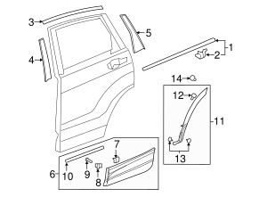 75333-TLC-A01 - Garnish Assembly, L Rear Door (Lower) - 2017-2020 Honda ...