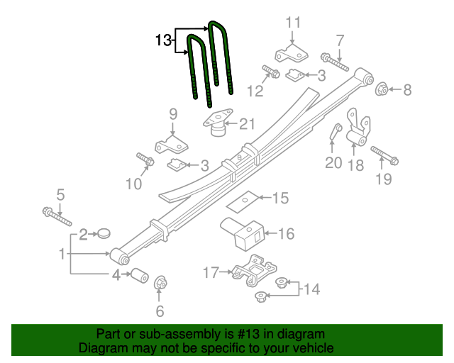 2011-2019 Ford U-Bolt BC3Z-5705-G | TascaParts.com