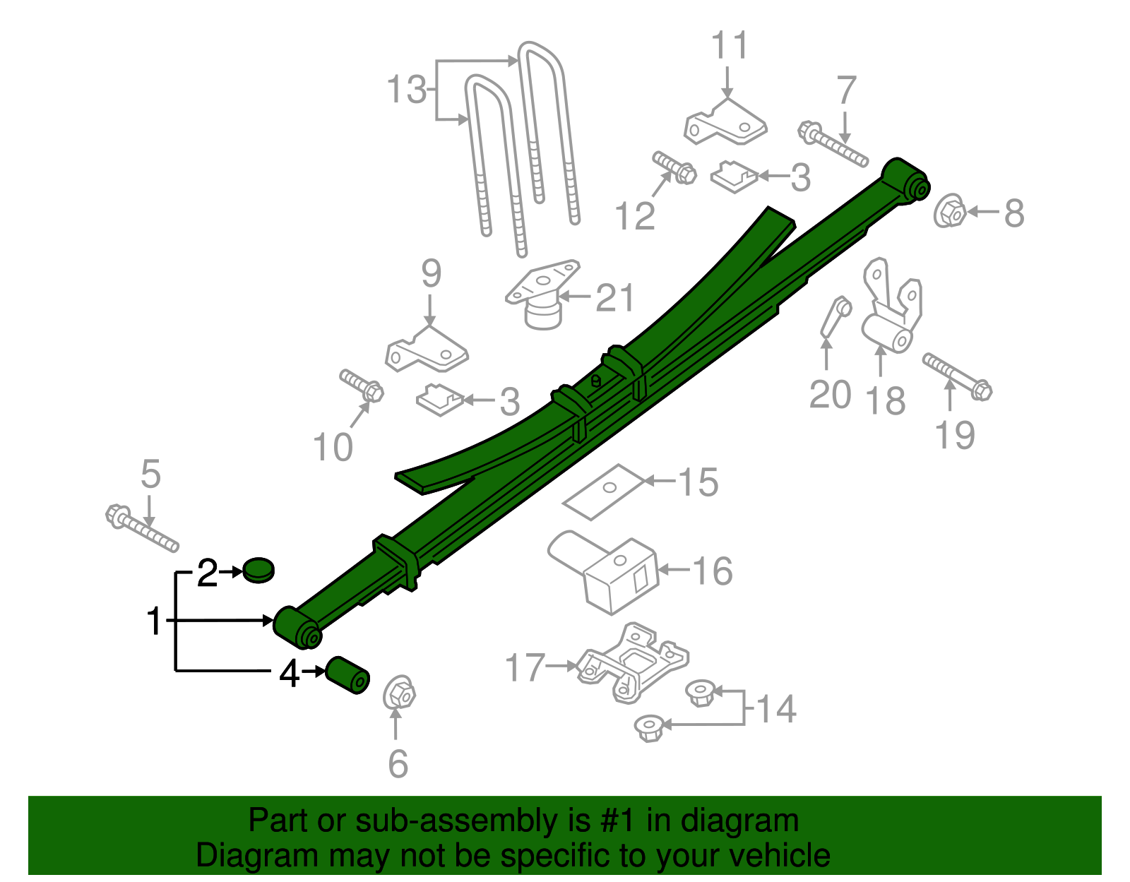 LC3Z-5560-B - Leaf Spring 2017-2022 Ford | Ford Parts Direct