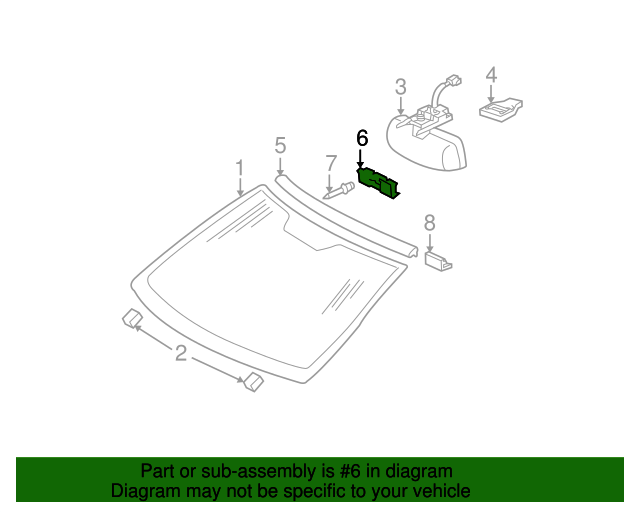 011-988-61-78 - Windshield Molding Clip 2003-2006 Mercedes-Benz ...