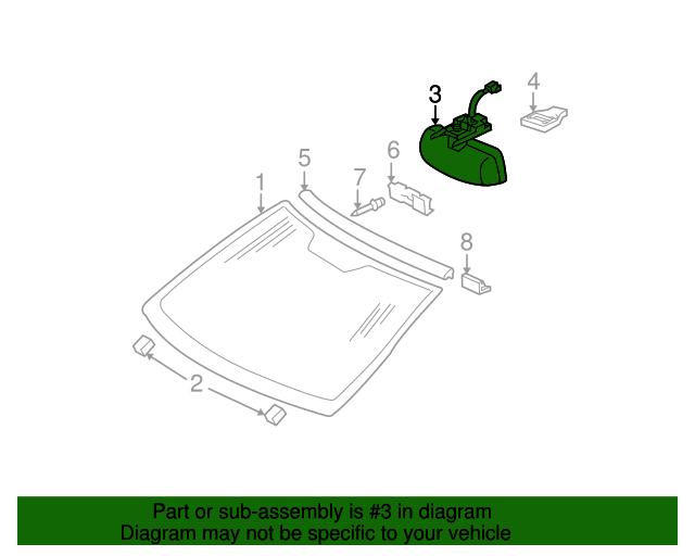 220-810-28-17-7D43 - Interior Rear View Mirror 2000-2006 Mercedes-Benz ...