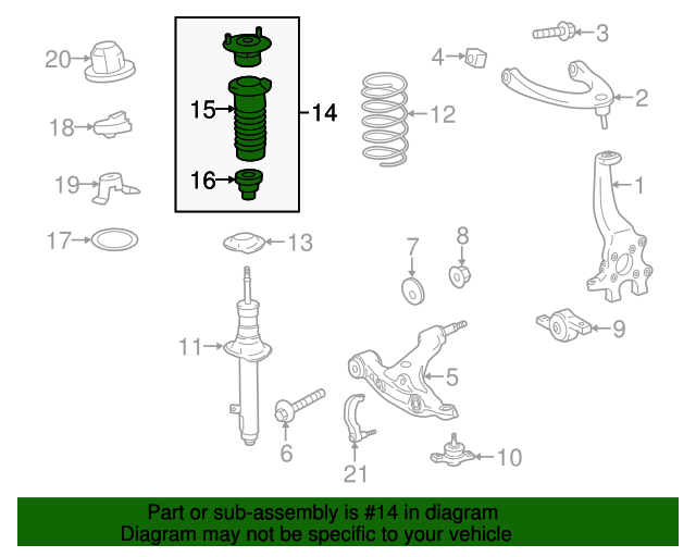 2017-2021 Lexus Strut Mount 48680-53092 | OEM Parts Online