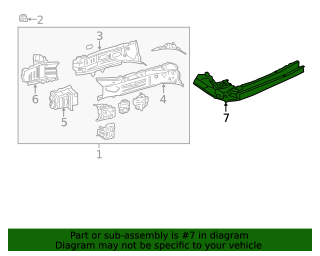 2019-2024 Toyota Rear Rail 57017-0R020 | Sparks Parts