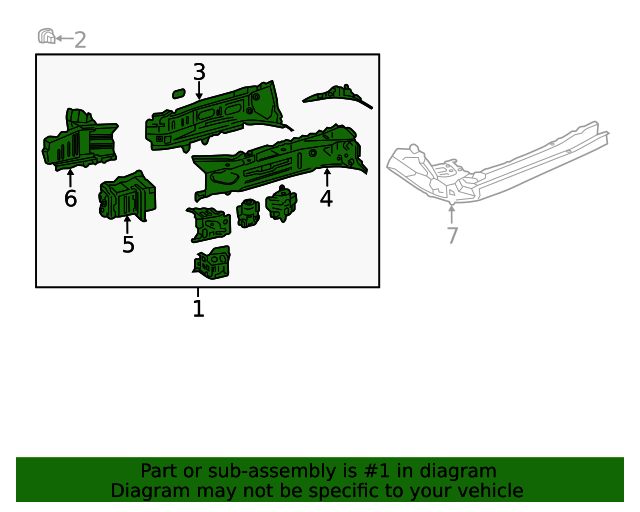 2019-2023 Toyota Side Member Assembly 57027-0R900 | Toyota Parts Center