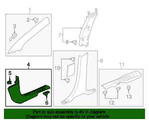 2017-2023 GMC Acadia Jet Black Front Driver Side Door Sill Garnish ...