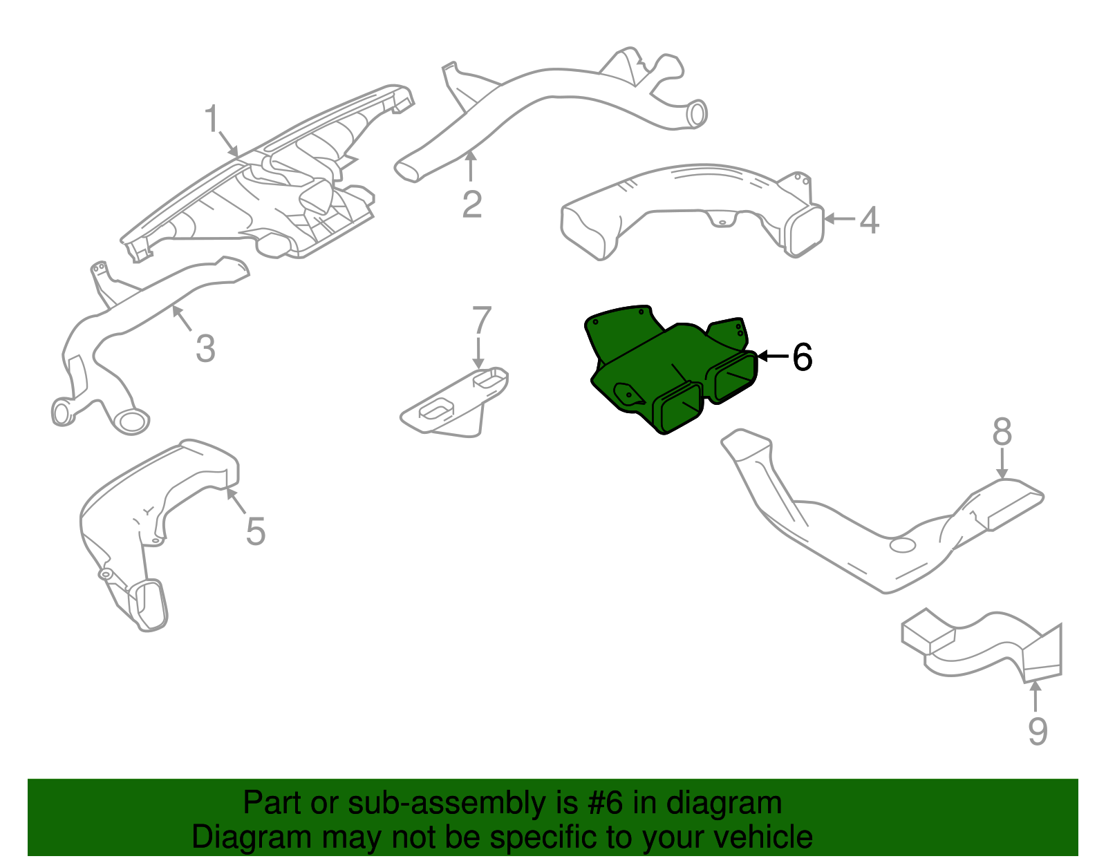 2018-2025 Nissan LEAF Center Duct 27860-5SA0A | Ziegler Nissan of ...