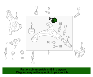 2010-2013 Kia Lower Control Arm Rear Bushing 54551-2H000 | Kia ...