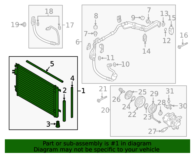 97606-H9100 - Condenser 2018-2022 Hyundai Accent | Group 1 Auto Parts