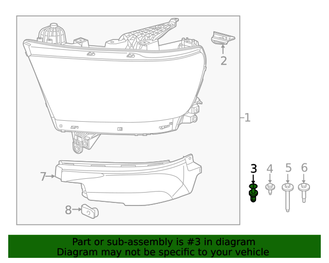 2007-2020 Mopar Headlamp Assembly Retainer 5160260AA | Mopar Parts Canada