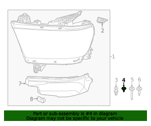 2019-2020 Ram Headlamp Assembly Screw 6512773AA | TascaParts.com