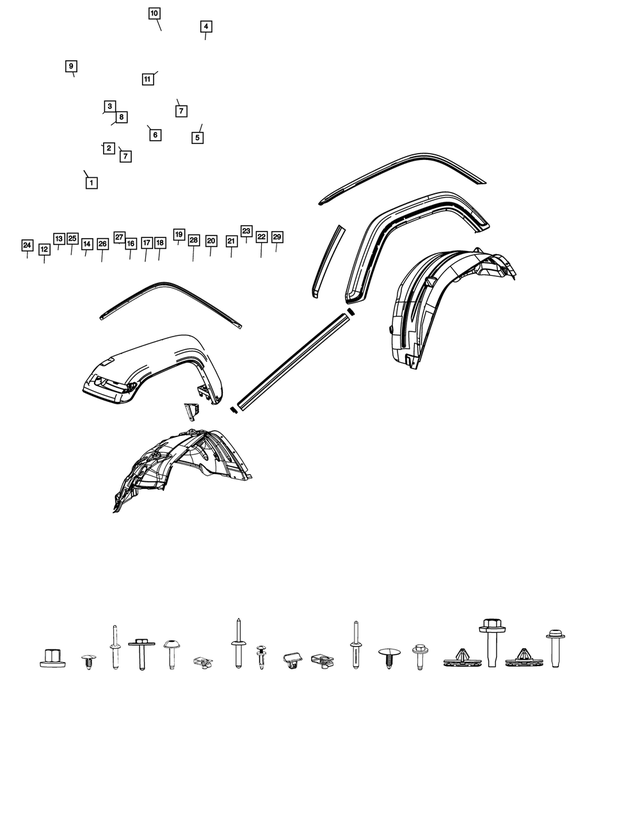 2023-2024 Jeep Wrangler Wheel Opening Flare Molding, Right 6SW10RXFAB ...