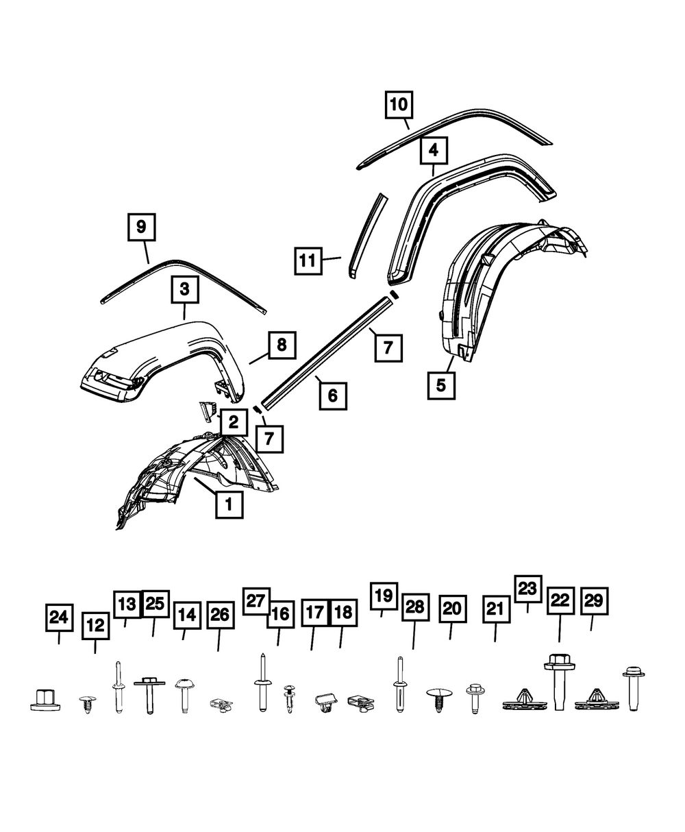 6TY95TZZAC - Wheel Opening Flare Molding 2024-2025 Jeep Wrangler | Big ...