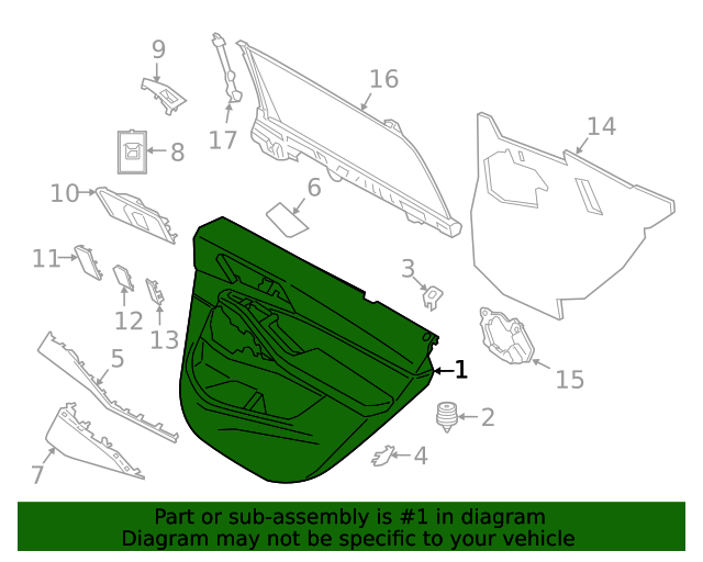 Genuine BMW 51-42-9-474-251 | Door Trim Panel | FREE Shipping on Most ...