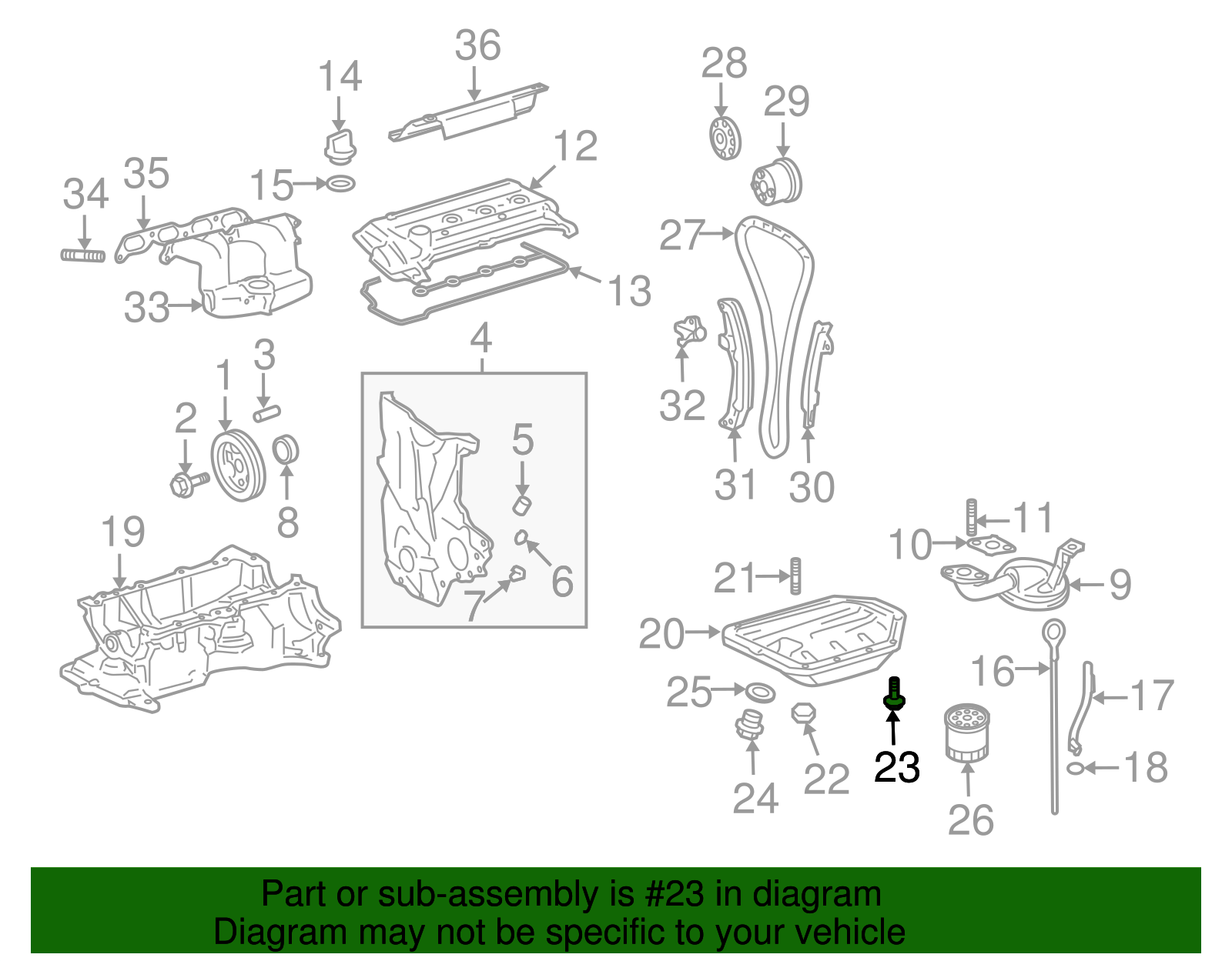 2000-2009 Toyota Engine Oil Pan Bolt 90119-06848 | Toyota Parts Center