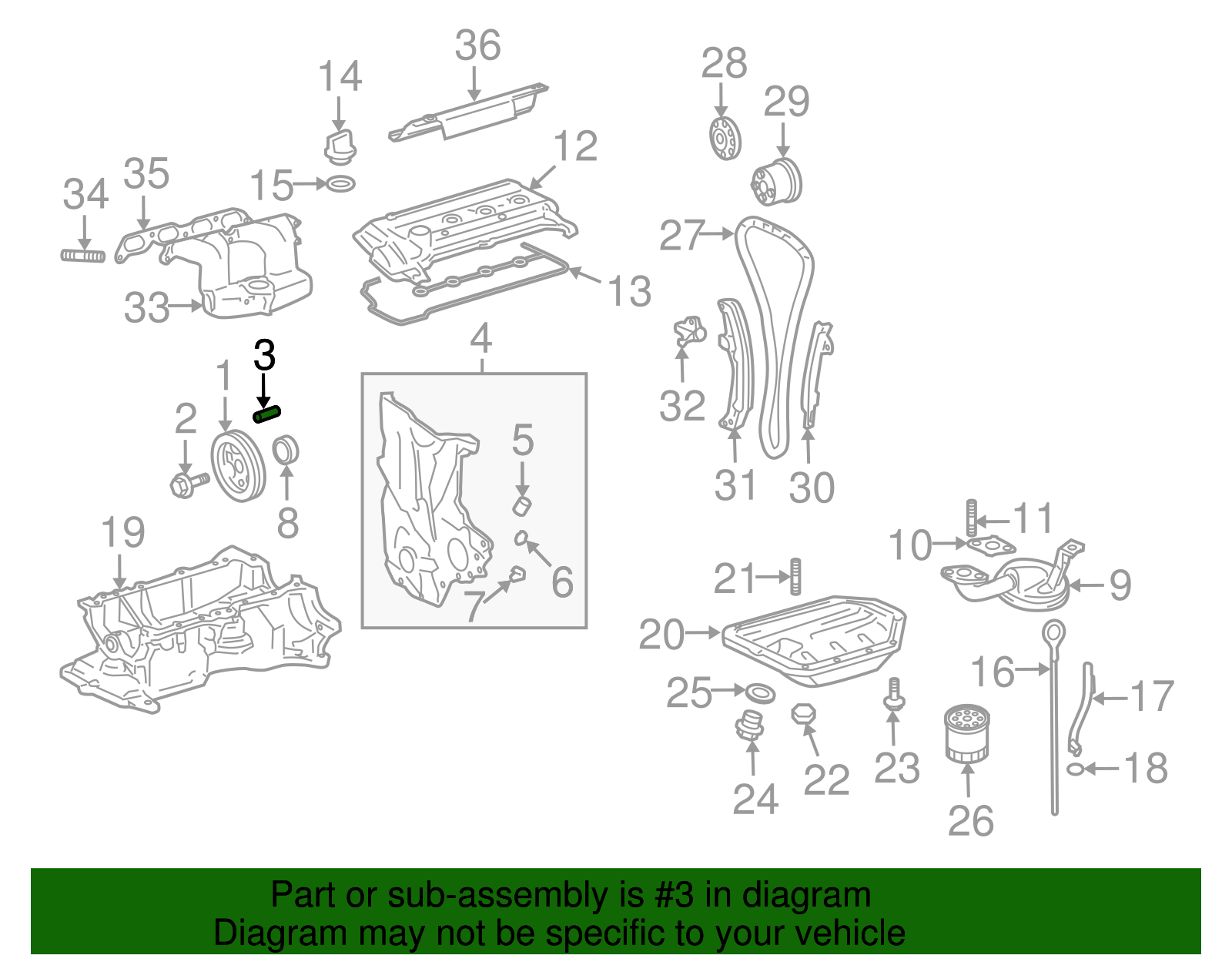 90250-03095 - Crankshaft Pulley Pin 2000-2009 Toyota | Longo Toyota Parts