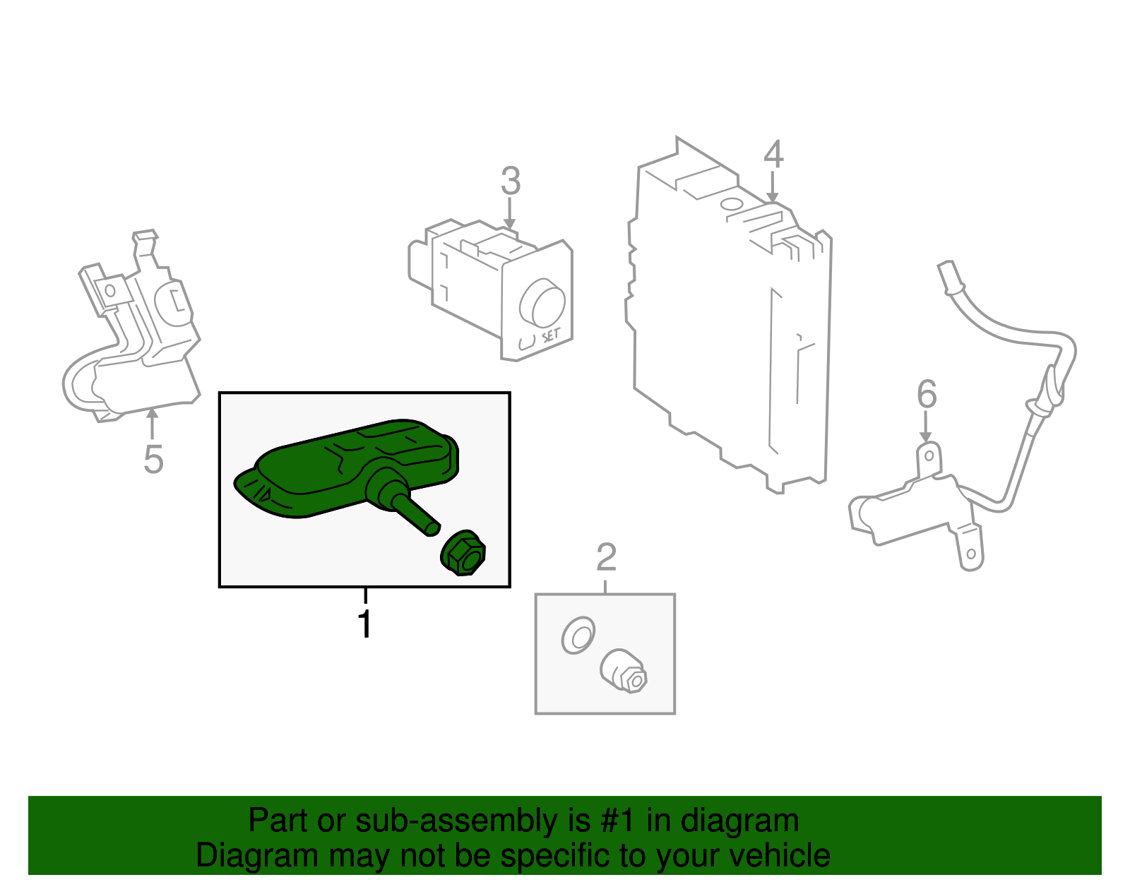 42607-30060 - Tire Pressure Monitoring System (TPMS) Sensor For 2013 ...