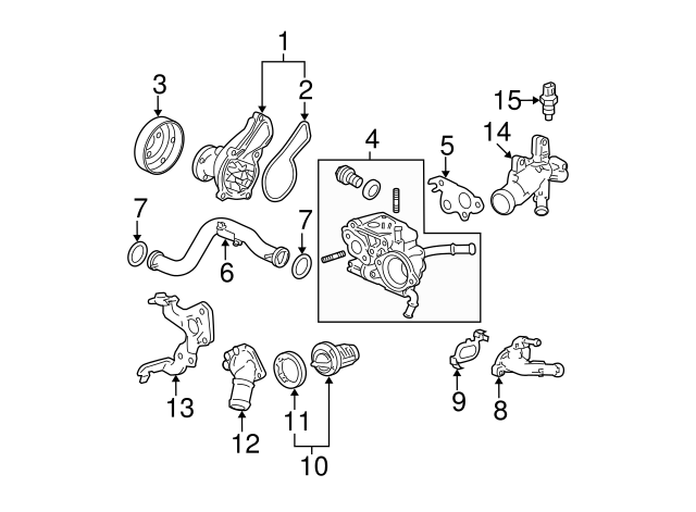 19311-RNA-A00 - Engine Coolant Thermostat Housing 2006-2011 Honda Civic ...