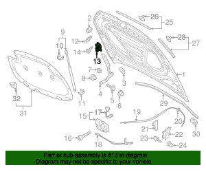 2015-2021 Volkswagen Safety Catch 5G0-823-186-B | OEM Parts Online