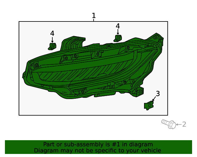 OEM 2018-2020 Honda Civic Headlight Assembly, L 33150-TGG-A01 ...