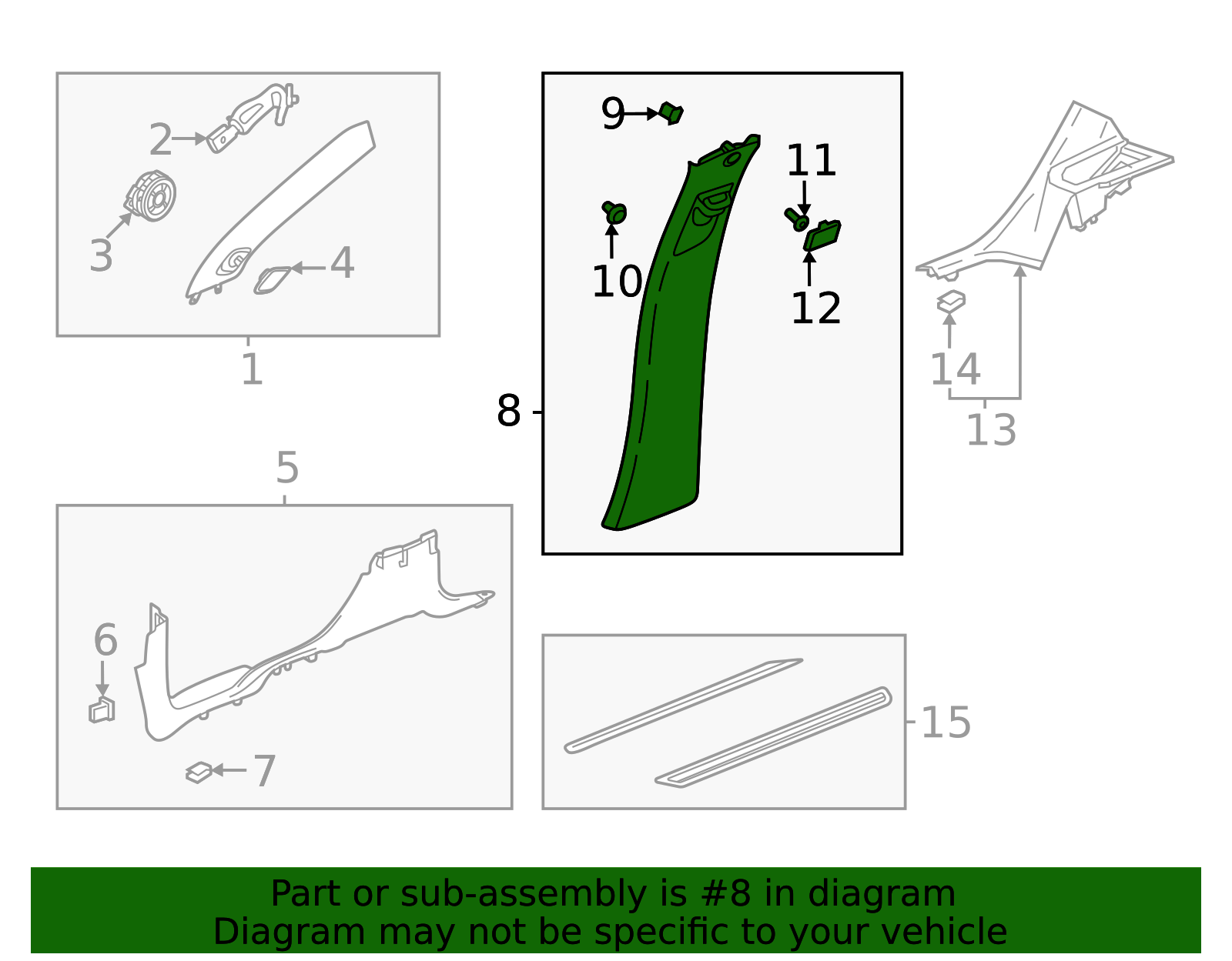 42795464 - Jet Black Driver Side Center Pillar Trim Panel 2022-2023 ...