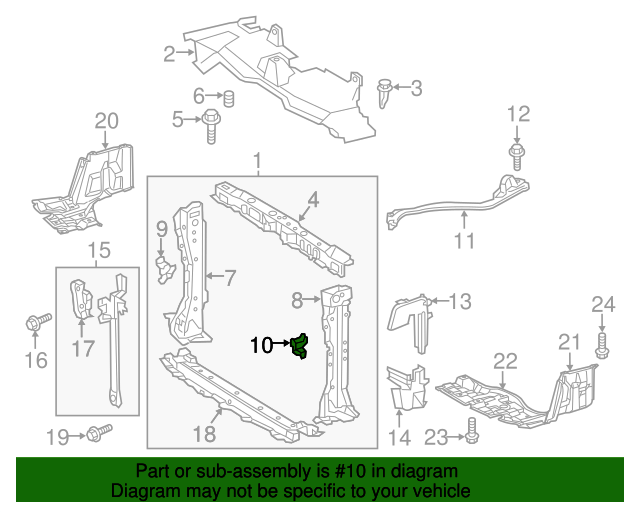 OEM 2018-2019 Toyota Prius C Stay Part # 52082-52030 | Modern Toyota Parts