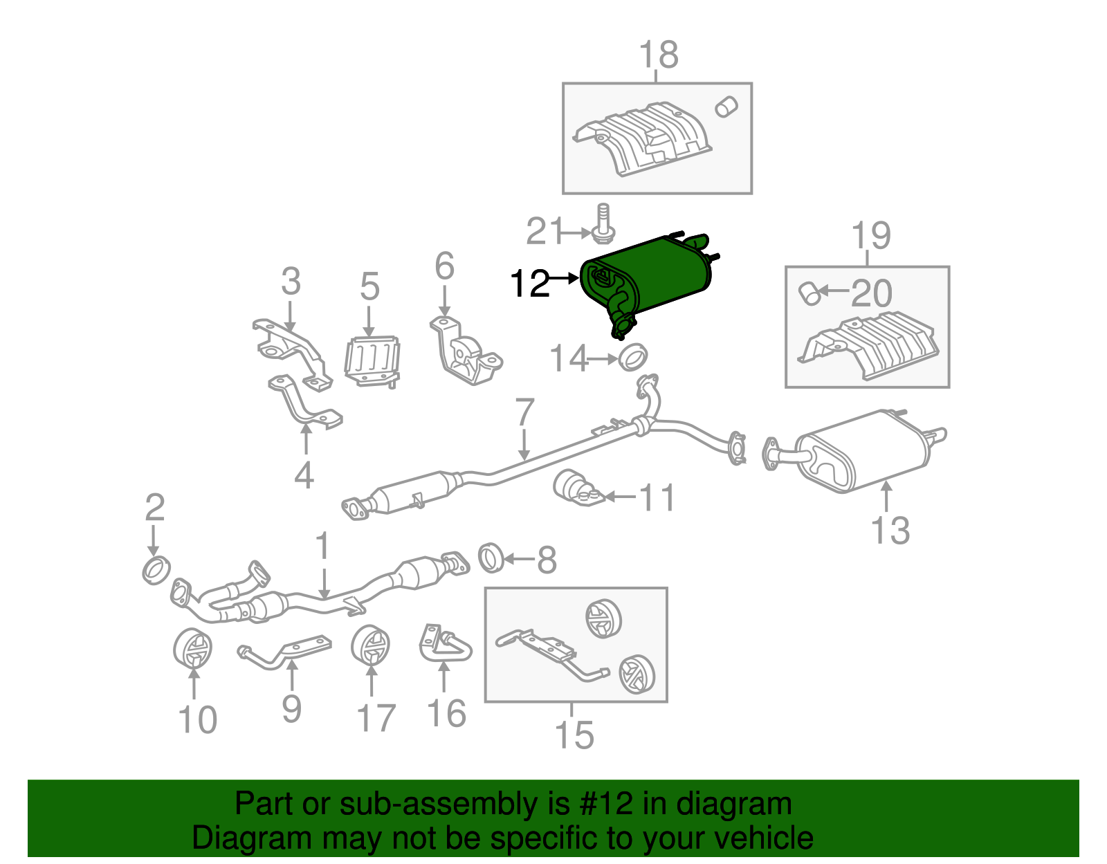 2007-2011 Toyota Camry Rear Muffler 17430-0P061 | Retail Performance ...