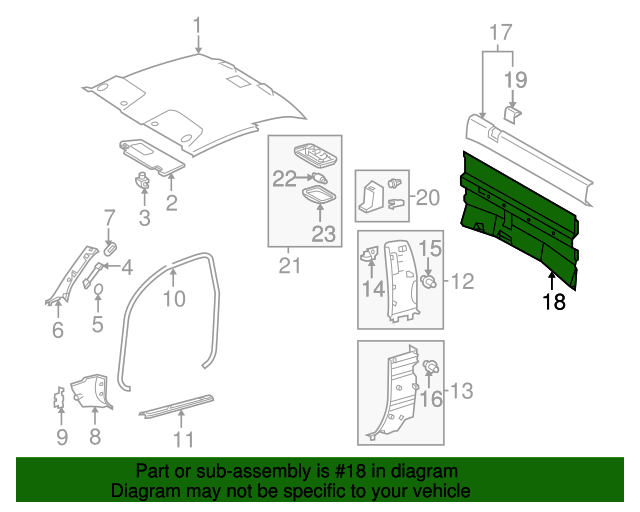 64271-04030-B1 - Rear Body Panel Trim Panel - 2005-2011 Toyota Tacoma ...