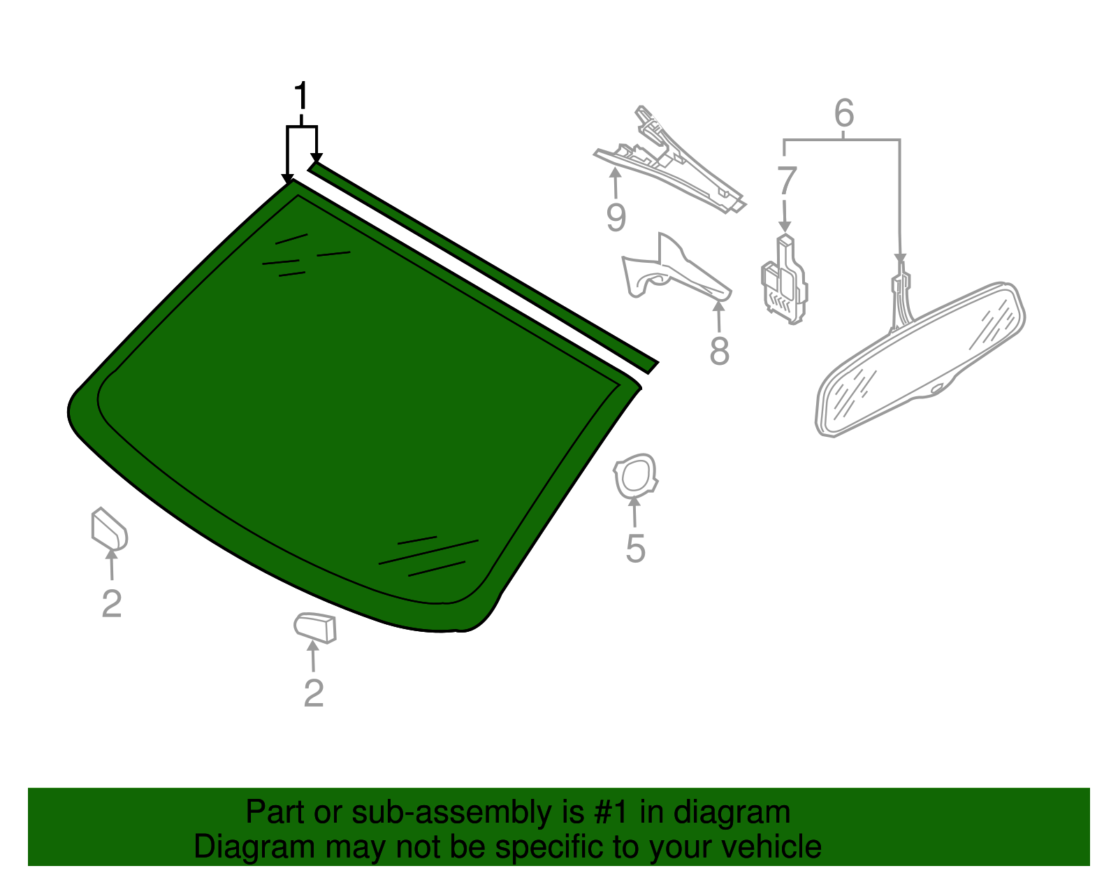 2007-2015 Audi Q7 Windshield 4L0-845-099-J-NVB | Genuine Audi Parts