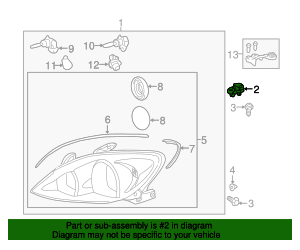 2001-2018 Toyota Bracket, Headlamp Mounting 53271-44010 | Toyota Parts