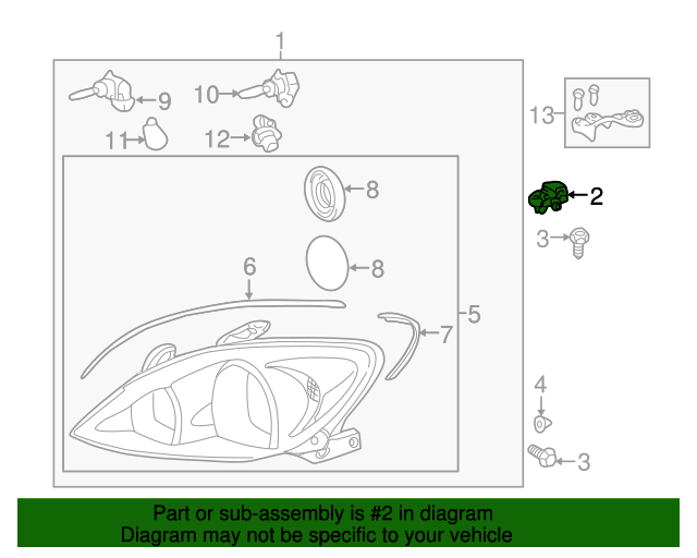 53271-44010 - Bracket, Headlamp Mounting 2001-2018 Toyota | Longo ...