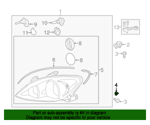 1992-2006 Toyota Headlamp Assembly Nut 90189-06074 | Toyota Parts Center