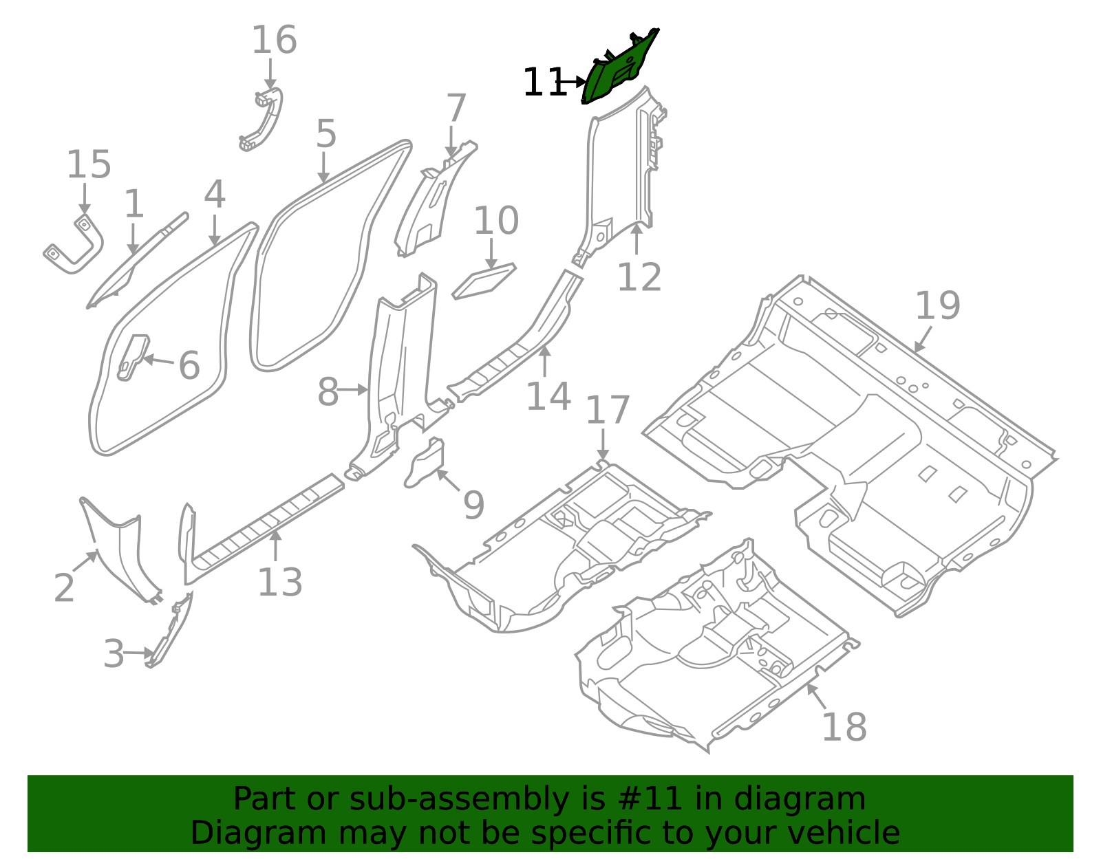2016-2025 Nissan Frontier Lock Pillar Trim 76937-9BU4A | Bill Kay ...