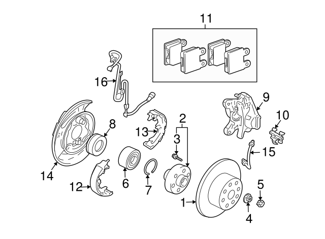 2002-2010 Lexus Disc Brake Pad Set Rear 0446630170 | toyolexparts
